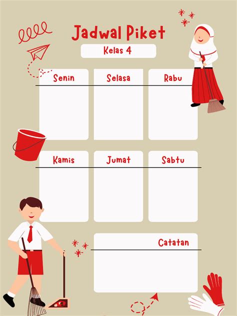Jadwal Piket Kelas 4 Pdf