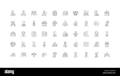 Employee Ideas Linear Icons Line Signs Set Vector Collection Stock