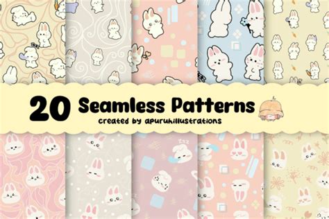 Cute Bunny Easter Seamless Pattern Graphic By Creationsbyapuruh