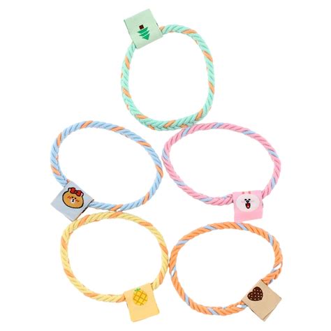 Комплект от 5 бр Ластици за коса плетен модел 5 5 см Многоцветни Emag Bg