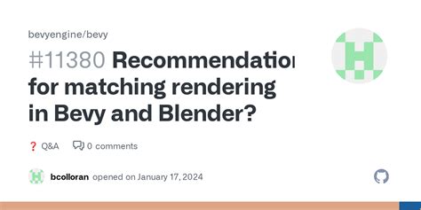 Recommendations For Matching Rendering In Bevy And Blender