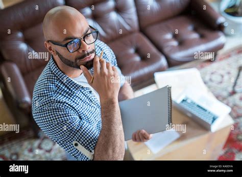 Man With Notepad Stock Photo Alamy