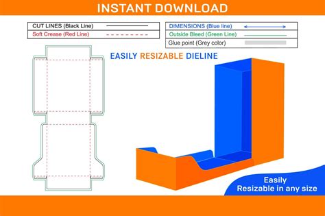 Custom T Box Perfect Dieline Template And 3d Vector File Box Dieline
