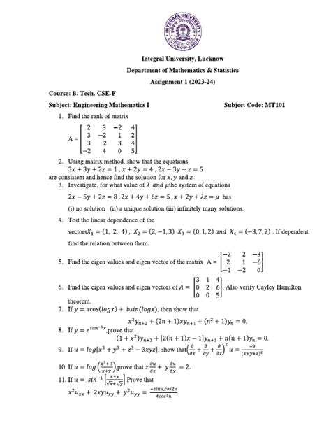 Mt101 Assignment I 2023 24 Pdf