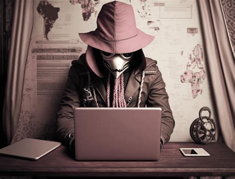 Premium Photo Anonymous Hacker With Crazy And Weird Fashion And