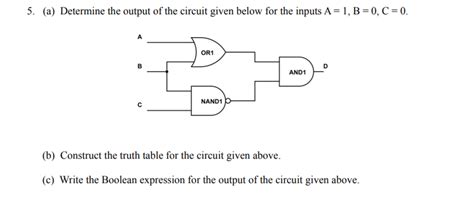 Solved 5 A Determine The Output Of The Circuit Given