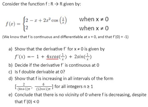 Consider The Function F RR Given By Chegg