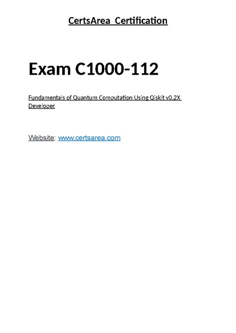 exam c1000 112 fundamentals of quantum computation using qiskit v0 2x