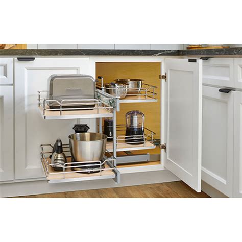 Rev A Shelf Elite 15 Inch Two Tier Blind Corner Organizer Maple