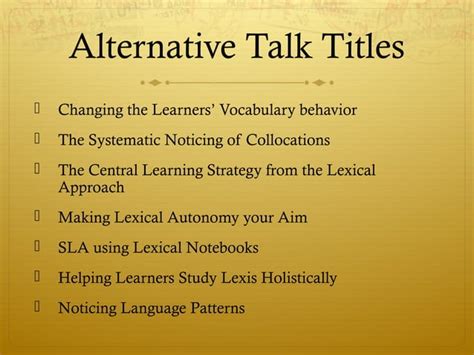 Lexical Notebooks And Collocations PPT