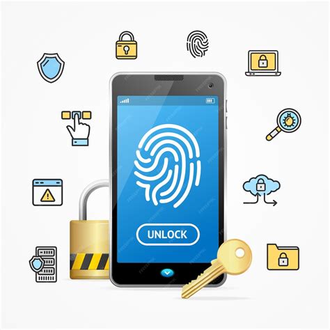 Premium Vector Data Security And Safe Concept Mobile Phone App Vector