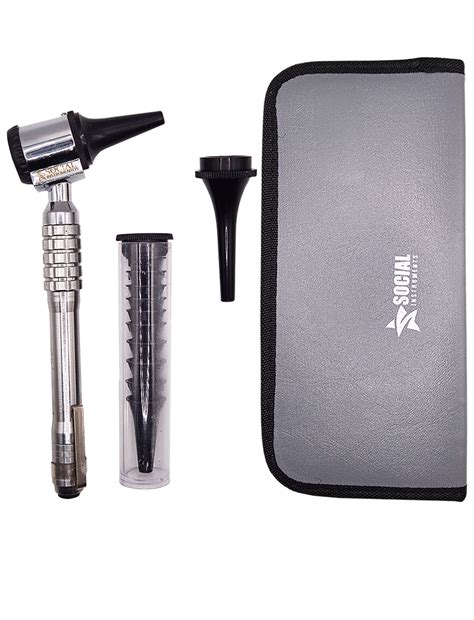 Otoscópio Pen Prata Com Espéculos Social Instrumentos