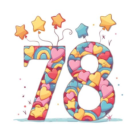Premium Vector Numeric Digit 78 Vector Illustration Typography Of
