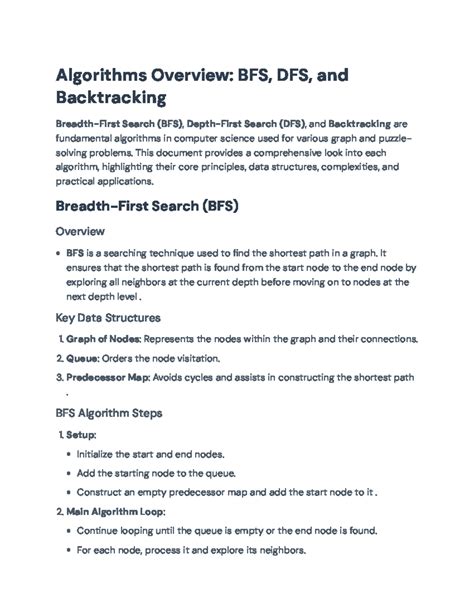 Algorithms Overview Bfs Dfs And Backtracking Techniques Algorithms