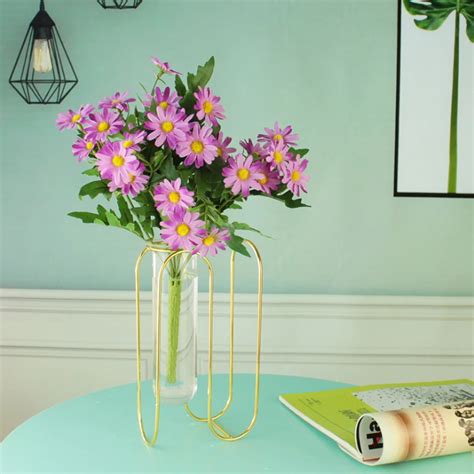 Скандинавская креативная ваза домашний декор ваза из золотого стекла держатель для