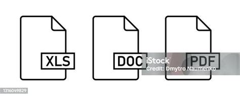 문서 아이콘입니다 파일 유형 아이콘의 컬렉션입니다 파일 형식입니다 Doc Pdf Xls 아이콘에 대한 스톡 벡터 아트 및 기타 이미지 Istock