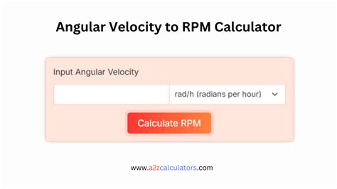 Angular Velocity To Rpm Calculator