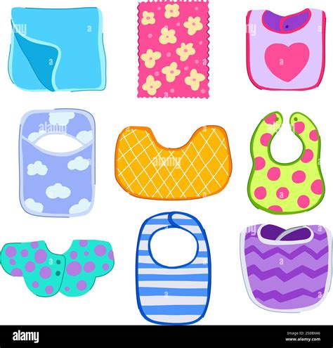 Burp Cloths Set Cartoon Vector Illustration Stock Vector Image And Art