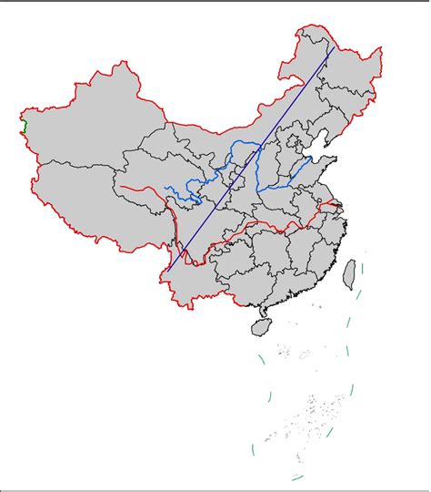 中国省市县区乡镇shp格式地图（包括国界线、胡焕庸线、长江经济带、九段线） 经管之家