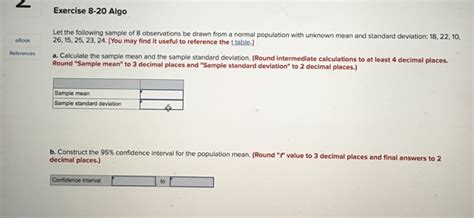 Solved Exercise Algo Let The Following Sample Of Chegg