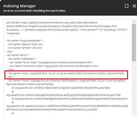 Sxa What Is The Fix For Solr Error Undefined Field Indexname After