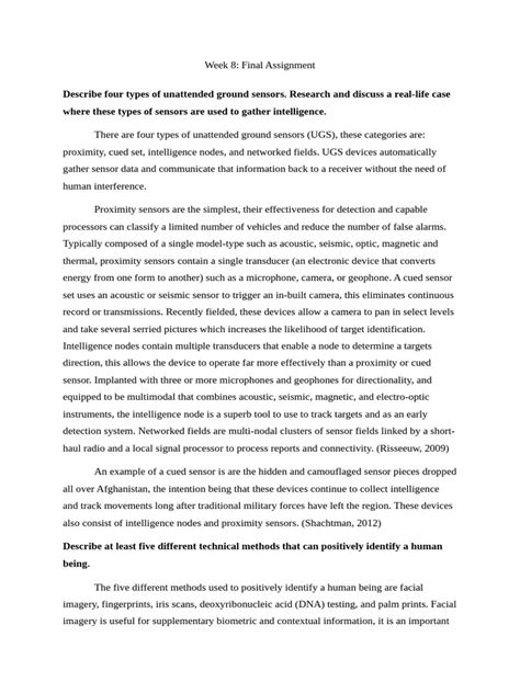 W8 Finall Assignment Pdf Biometrics Fingerprint