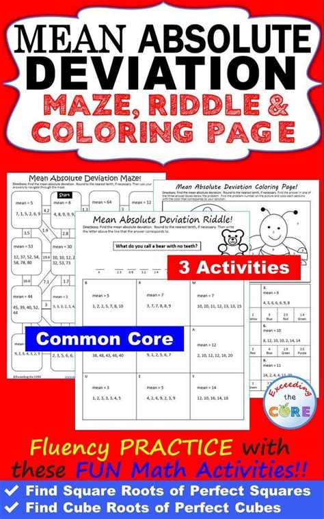 Mean Absolute Deviation Worksheet Mean Absolute Deviation Word Problems With Graphic