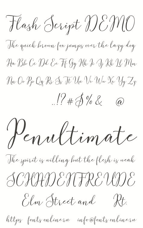 Flash Script Demo Font