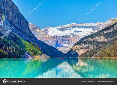 Lake Louise Banff National Park Its Glacier Fed Turquoise Lakes Stock