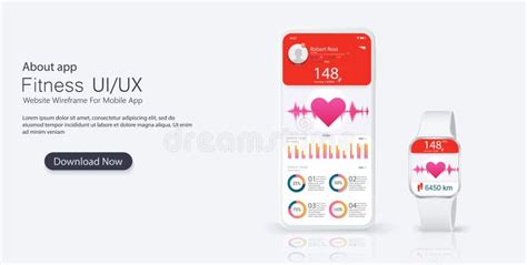 Different UI UX GUI Screens Fitness App And Flat Web Icons For Mobile Apps Responsive Website