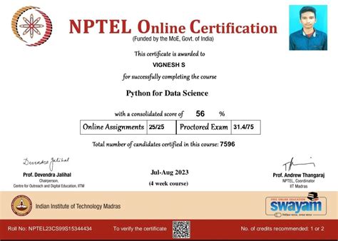 Vignesh S On Linkedin Python Datascience Nptel Lifelonglearning