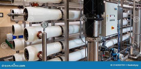 Array Of Reverse Osmosis Membranes In Modern Water Treatment Plant