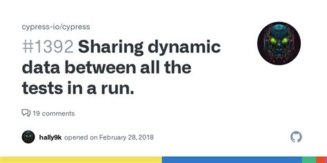 Sharing Dynamic Data Between All The Tests In A Run · Issue 1392 · Cypress Iocypress · Github