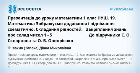 Презентація до уроку математики 1 клас НУШ 19 Математика Зображуємо додавання і віднімання