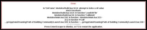 Path Of Building Error Rpathofexile