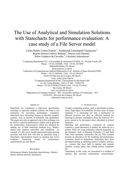 pdf the use of analytical and simulation solutions with statecharts