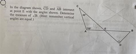 Solved O 5 In The Diagram Shown Cd And Ab Intersect At