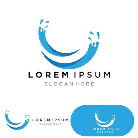 스플래시 물 로고 및 기호 벡터 프리미엄 벡터