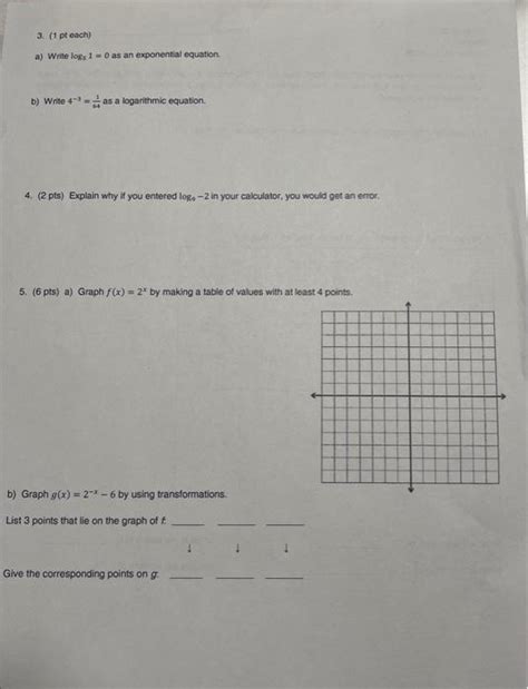 Solved A Write Logs As An Exponential Equation B Write Chegg