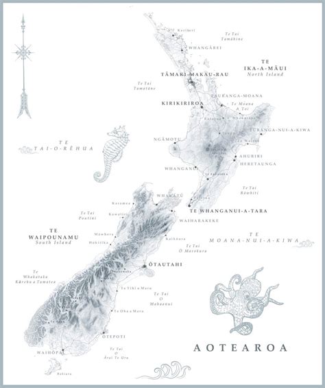 New Zealand Aotearoa With Names In Māori By Maps On The Web