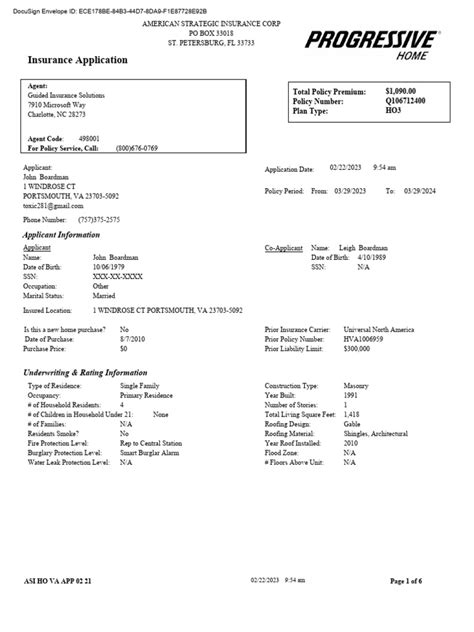 Complete With Docusign Johnhomeapp Pdf Insurance Financial Risk