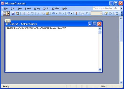 error when using update sql command ni community