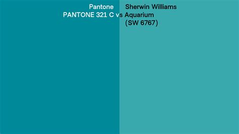 Pantone 321 C Vs Sherwin Williams Aquarium Sw 6767 Side By Side Comparison