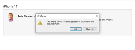 Iphone 11 Cannot Restore In Recovery Mode 4013 Error After Ios 16 Upd R Iphonehelp