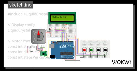 STEPPER MOTOR Screen Menu Wokwi ESP32 STM32 Arduino Simulator