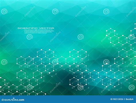 Molecule Dna And Neurons Vector Molecular Structure Connected Lines