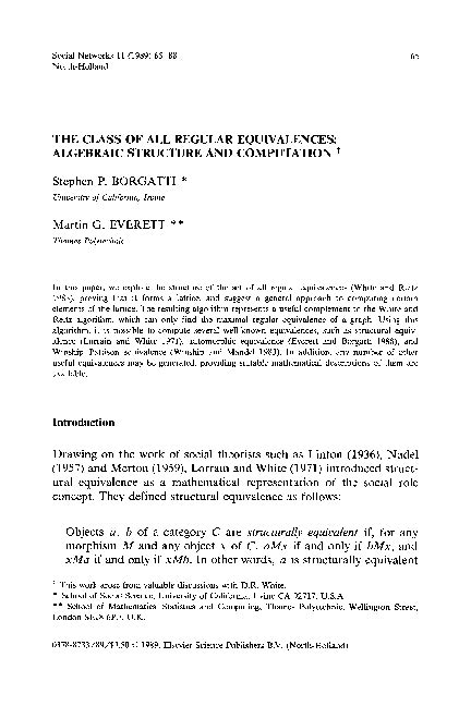 pdf the class of all regular equivalences algebraic structure and