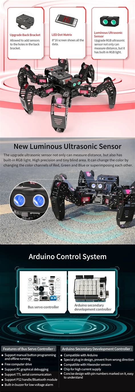 Hiwonder Spiderbot Educational Robot Arduino Programming With Tutorials Buy Education Robot