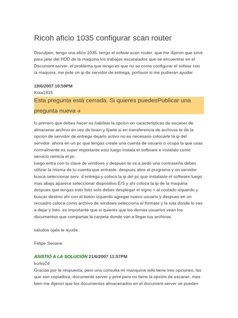 Ricoh Aficio 1035 Configurar Scan Router Pdf Archivo De Computadora Redes De Computadoras