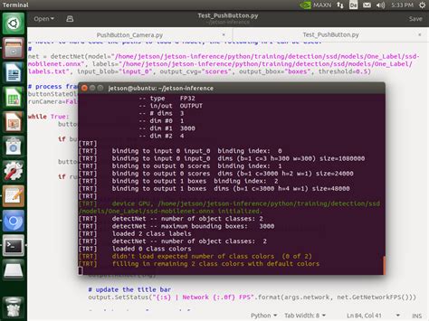 how to run the detectnet py program with a pushbutton trigger jetson